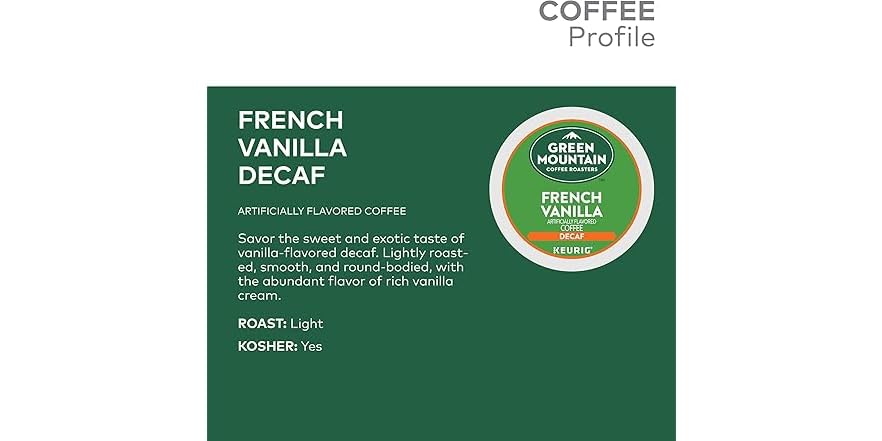 Green Mountain French Vanilla Decaf 96ct