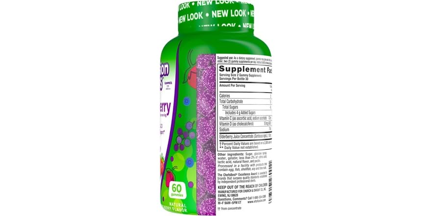 VF Kids Elderberry Gummy Vitamins 3 Pack