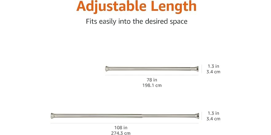 Tension Rod 78-108in Nickel Classic
