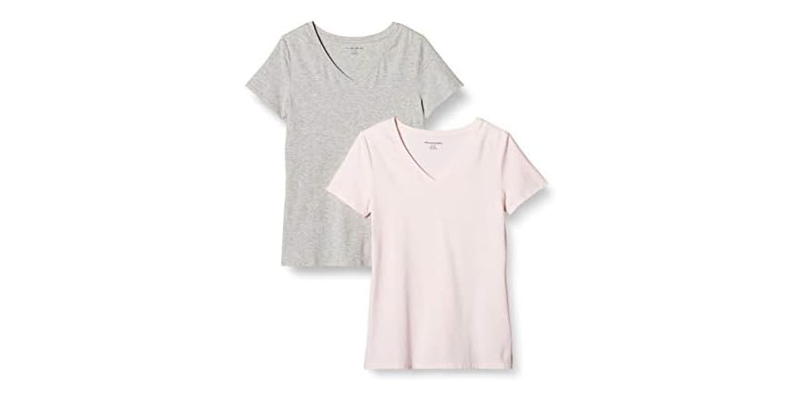 Amazon Essentials V-Neck Tee White 2pk