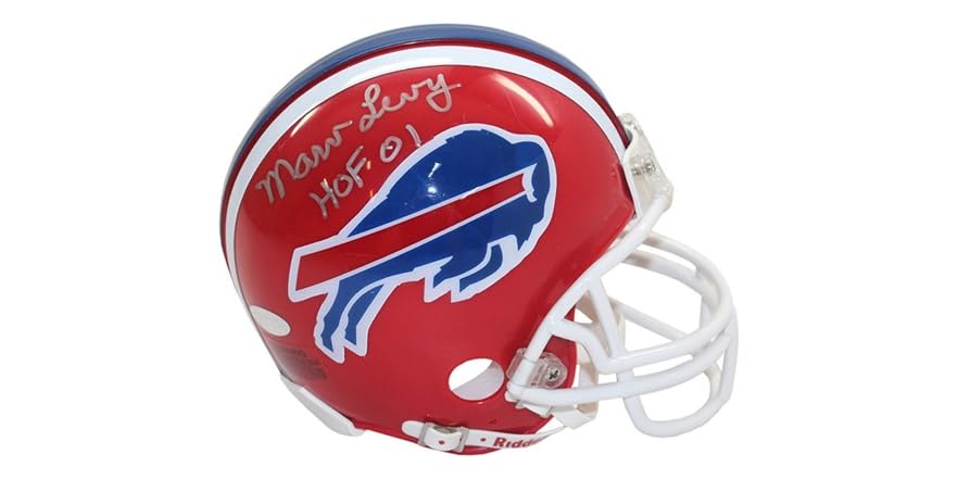 Marv Levy Signed Bills Mini Helmet HOF01
