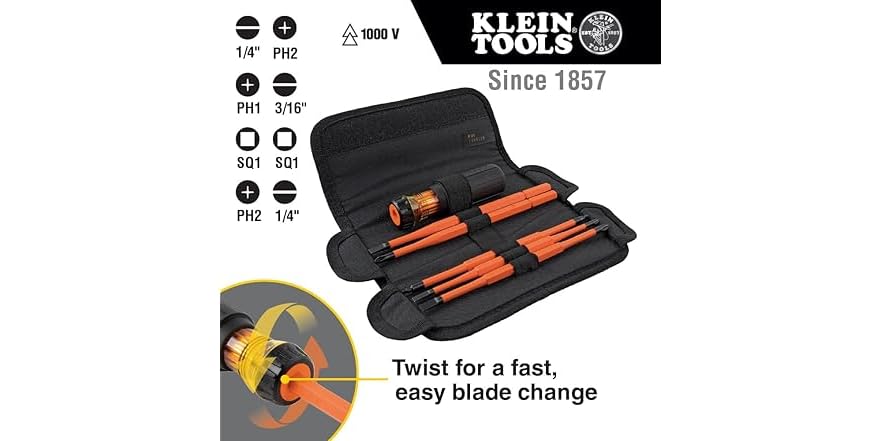 Klein Tools 32288 Insulated 8-in-1 Screwdriver Set