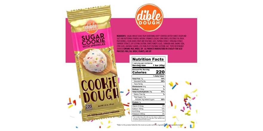 10Pk Dible Dough Shelf Stable Edible Cookie Dough