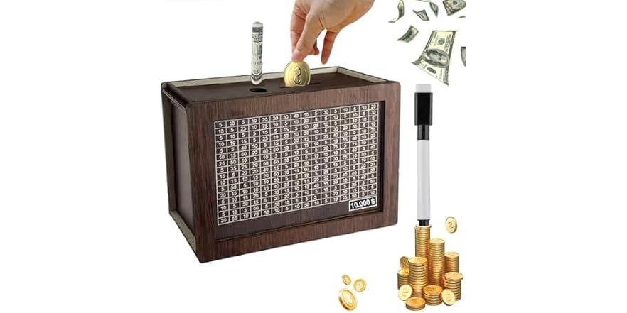 Wooden Cash Savings Box