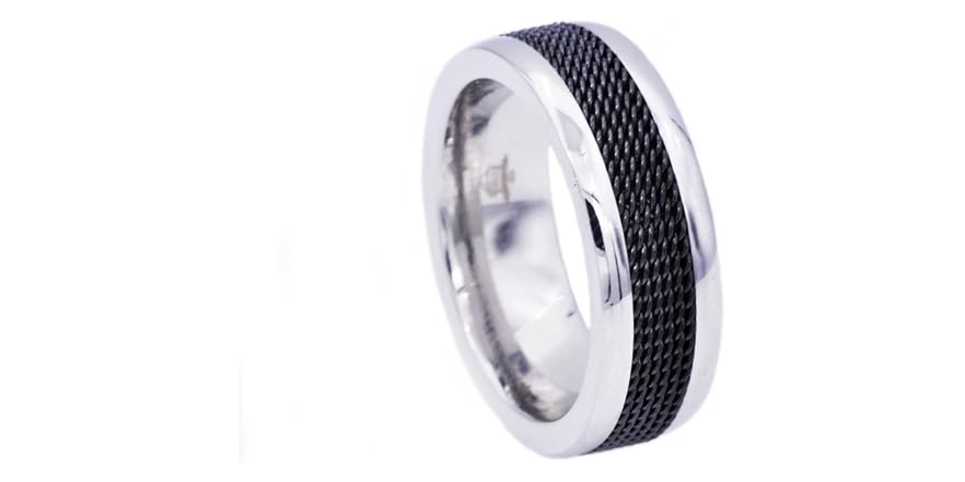 Stainless Steel Mesh Inlay Ring