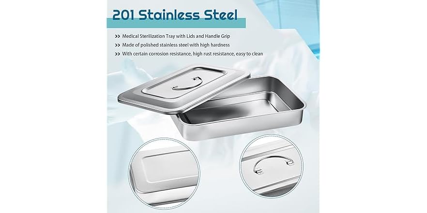 2 Pcs Medical Surgical Trays With Lids