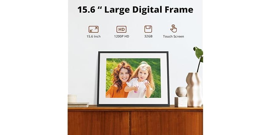 (NEW) Dragon Touch 15in FHD TS Digital Picture Frame (Open Box)