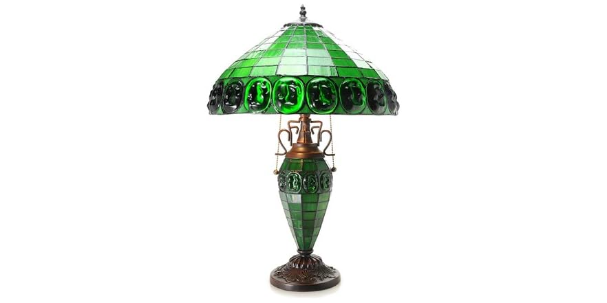 Double Lite Turtle Back Stained Glass Table Lamp