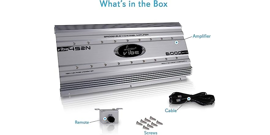 Lanzar Premium 4-Channel Car Stereo Amplifier - 6,000 Watt