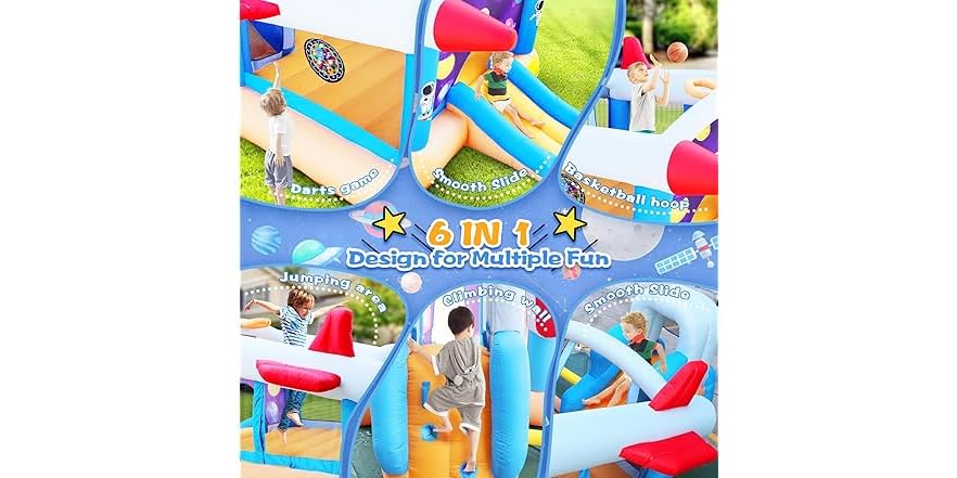 6 in 1 Inflatable Bounce Rocket House