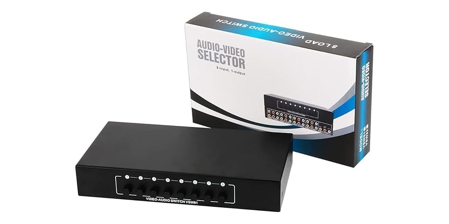 8 in 1 Out 3 RCA AV Audio Video Splitter