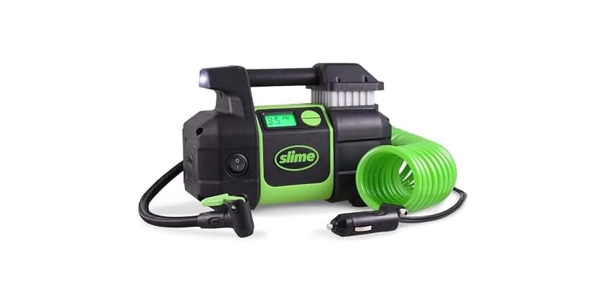Slime 40063 Tire Inflator, Portable Air Compressor
