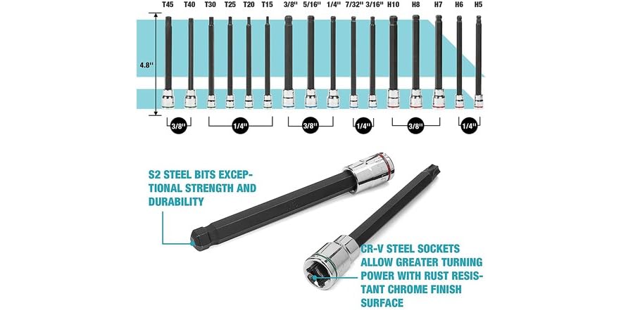 24-Piece Extra Long Bit Socket Set