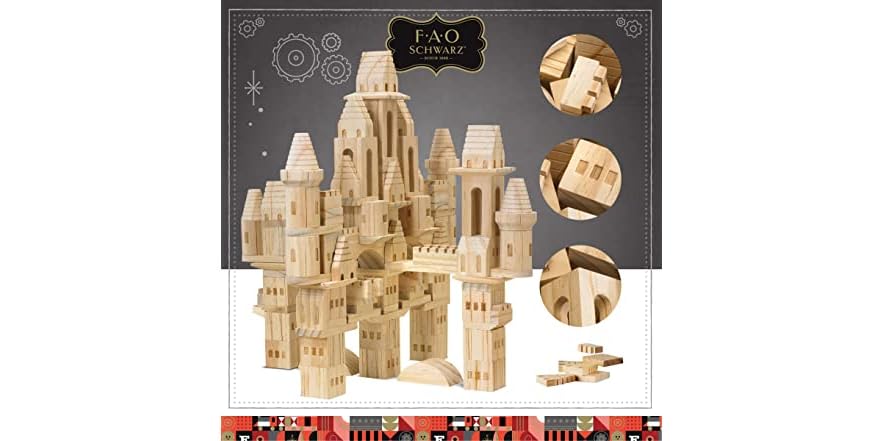 Wooden Castle Building Blocks Set