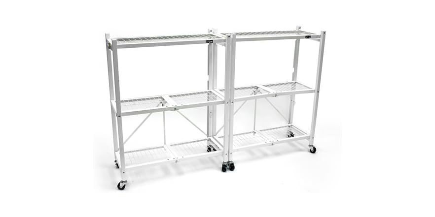 Origami 3-Shelf Collapsible Rack, 2-Pk, White