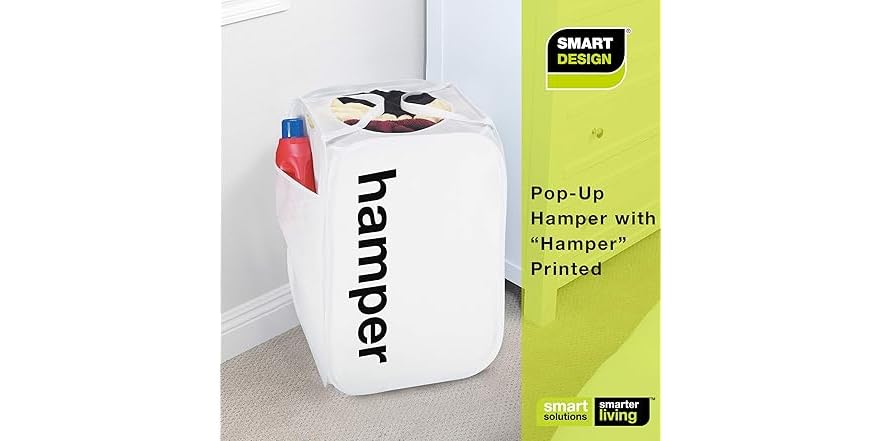 Smart Design White Laundry Hamper