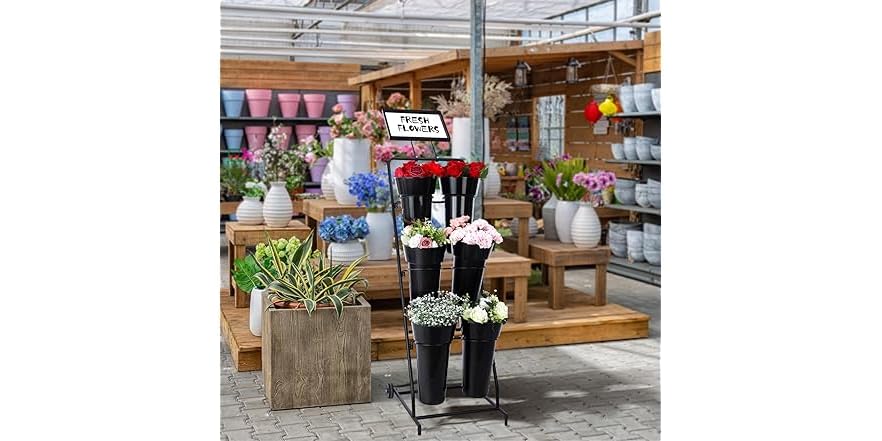 Flower Display Stand with 6 Buckets