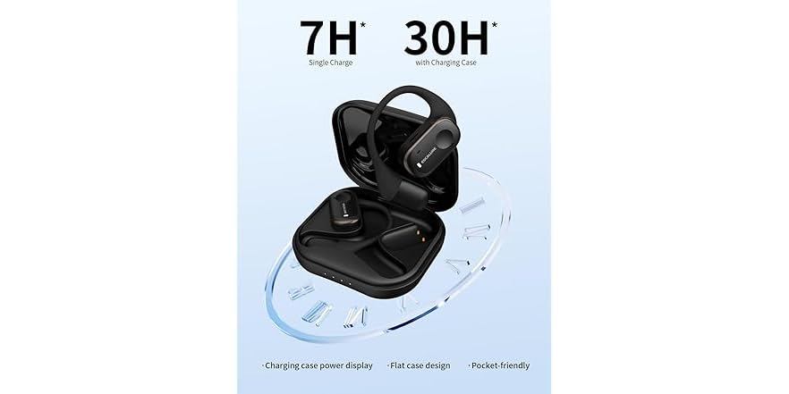Open Ear Earbuds with 4-Mic, IPX5 Sweat Resistant