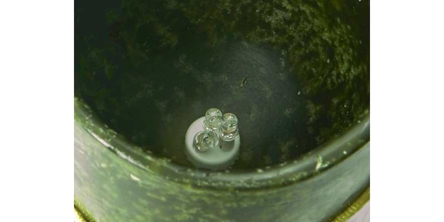 3 LED Mottled Wax Flameless Candle Green 4X7