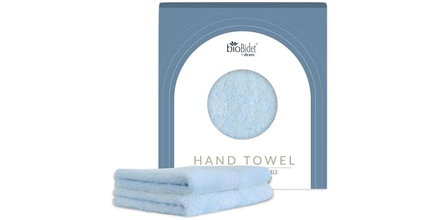 Bio Bidet by Bemis Bamboo Hand Towels, 2 Pack- Blue