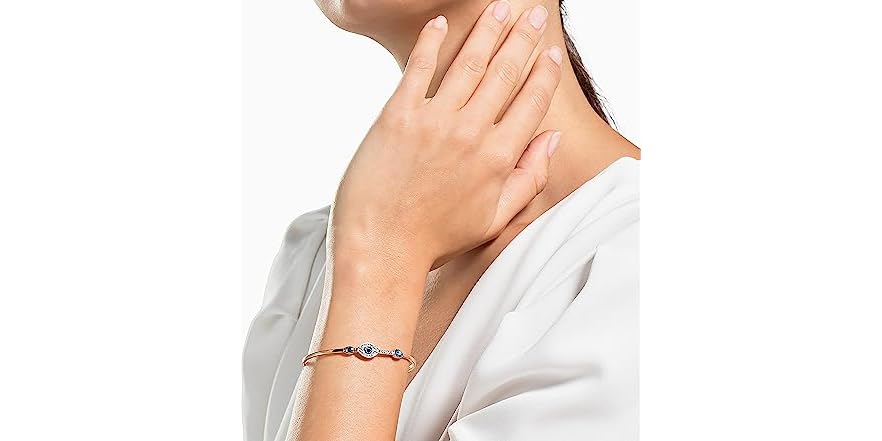Swarovski Duo Evil Eye Bangle -Rose Gold