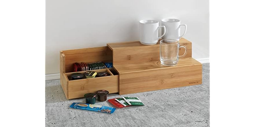 WENKO Bamboo Coffee & Tea Organizer with Drawer