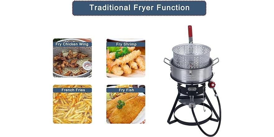 Fire Riot 10QT Fish Fryer Silver
