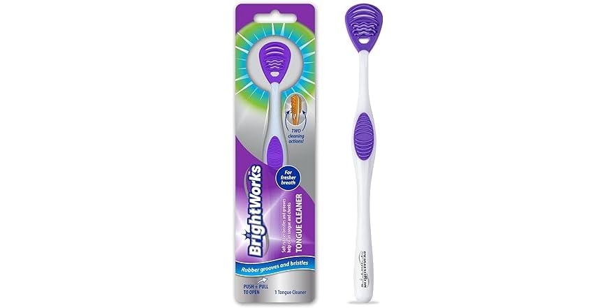 (3 Pack) Tongue Cleaner with Gentle Cheek Scraper.