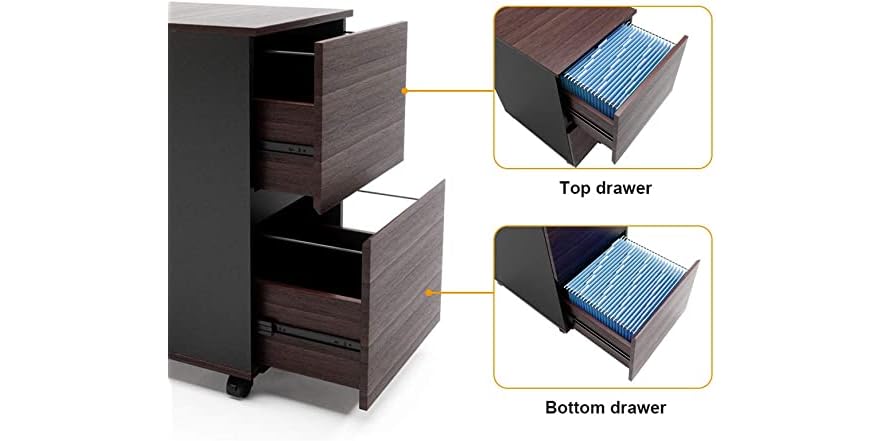 Bestier 2 Drawer File Cabinet