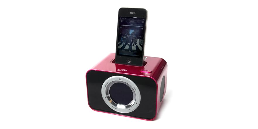 iLive Pink Clock Radio with 30-pin Dock