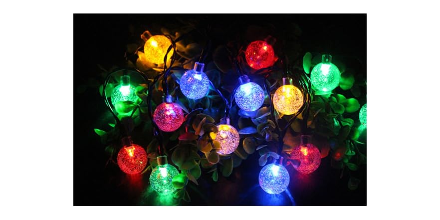 20 LED 16Ft Crystal Ball Solar String Lights
