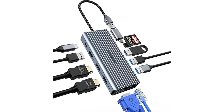Tymyp 12 in 1 USB C Hub Docking Station