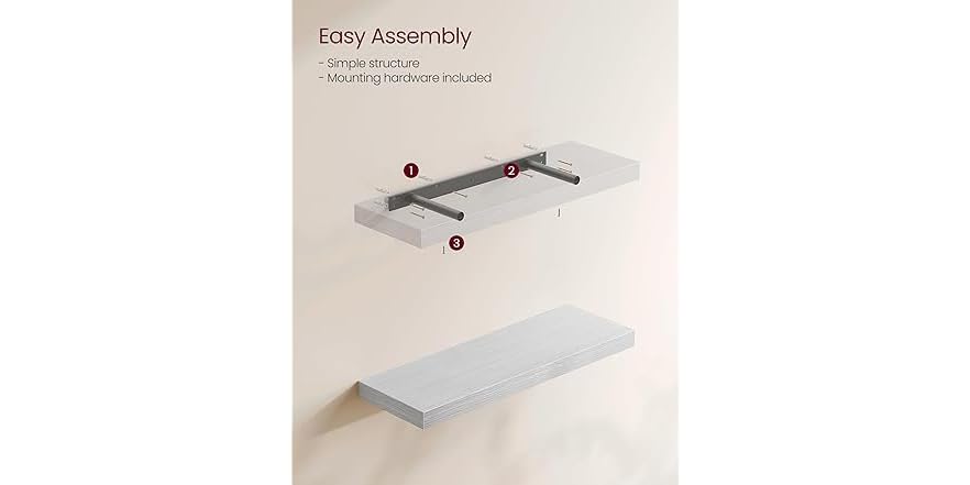 VASAGLE Single Floating Shelf - White
