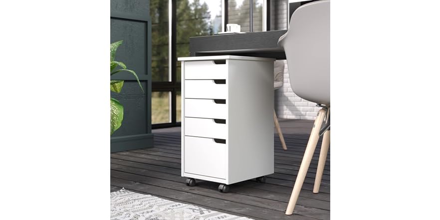 4+1 Narrow or Extra Wide White Roll Cart