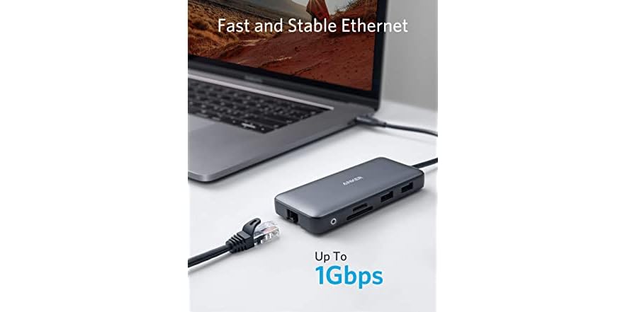 Anker A83800A1 PowerExpand8-in-1 USB-C PD Media Hub Gray (Open Box)