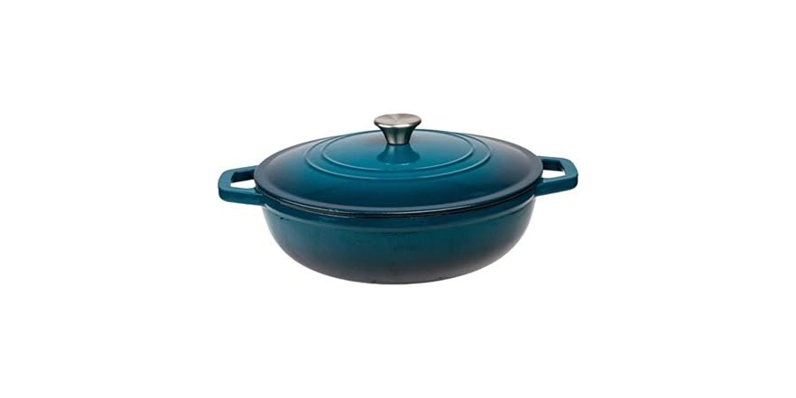 Lexi Home Dark Teal Cast Iron Enameled Dutch Oven Pot (Open Box)