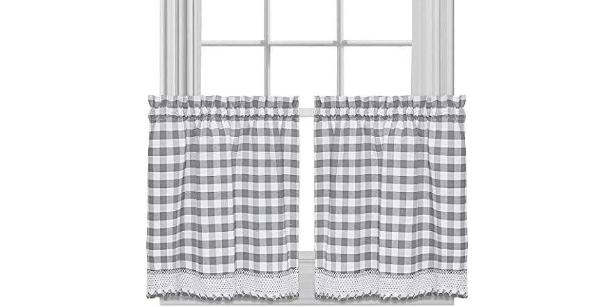 Buffalo Check Kitchen Curtain Tier Pair