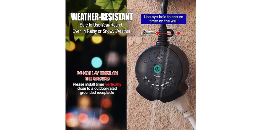 Clear Power DCOT-0006-DC Outdoor Plug-In Timer