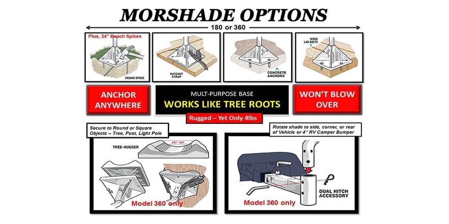 Morshade 180 Patio Beach & Portable Stable Shade