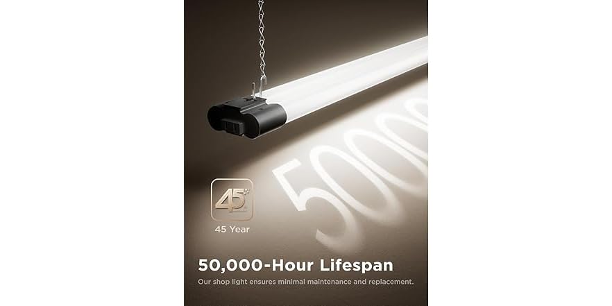 Sunco Linkable LED Utility Shop Light, 4500 LM, 5000K Dayli (Open Box)