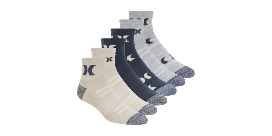 Hurley Men's 12-Pairs Quarter Crew Socks