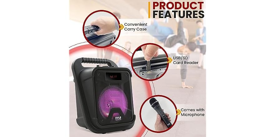 PyleUsa Portable Bluetooth PA Speaker-36