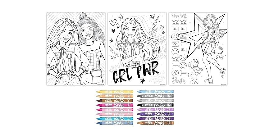 Cra-Z-Art Barbie Crayon by Number Set