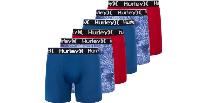 Hurley Men's 6-Pack Regrind Boxer Briefs