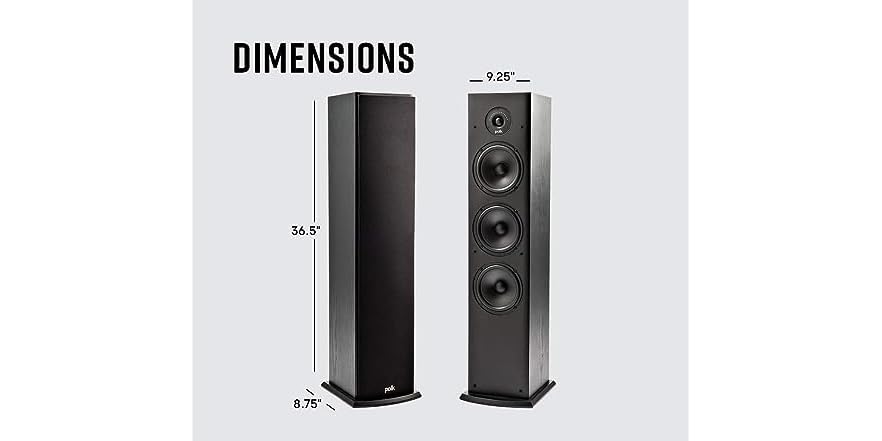 (NEW) Polk Audio T50 150Watt Floor Standing Tower Speaker