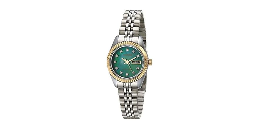 Armitron Crystal Watch -Two Tone/Green