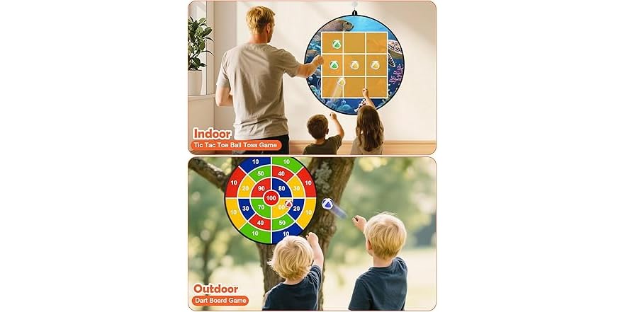 Giant Tic Tac Toe with Dart Board Game