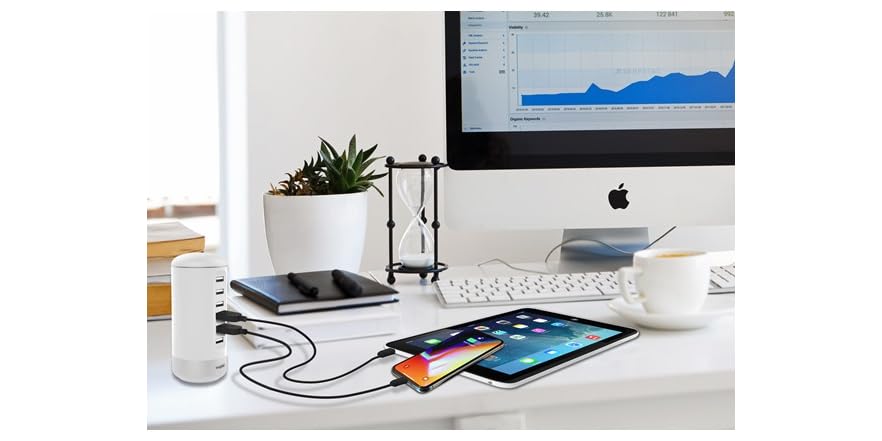 Energizer 6-USB Port Charging Tower - White