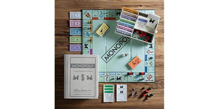 Vintage Board Game Bookshelf Collection