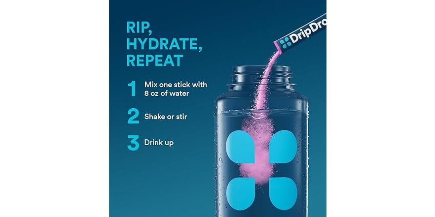 (2-Pack) DripDrop Hydration - Bold Variety,16 Sticks